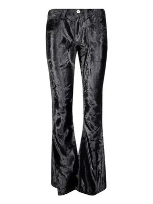 Junya Watanabe Velvet-finish Flared Trousers - Black