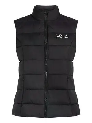 Karl Lagerfeld Signature Padded Gilet - Black
