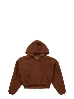 ERL Fleeced Zip-up Hoodie - Brown