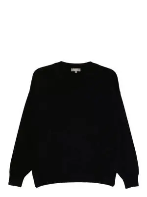 N.peal Oversized Round Neck Jumper - Black