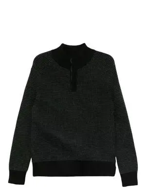 N.peal Moss-Stitch Zip-Up Sweater Black