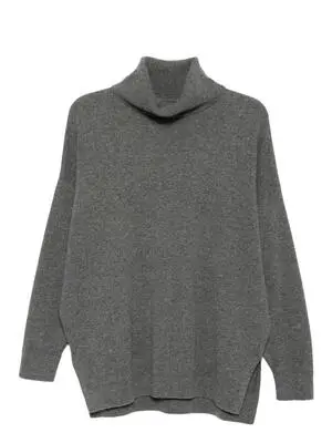 N.peal Longline Roll-neck Pullover - Grey