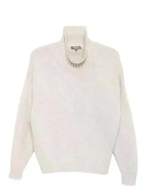 N.peal Chunky Funnel Neck Sweater - Neutrals