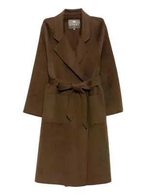 N.peal Longline Coat - Brown
