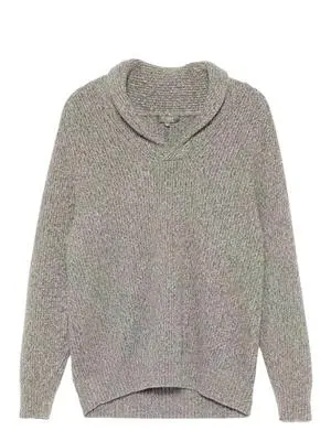 N.peal Shawl Collar Long Sleeve Sweater - Grey