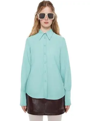 MOTHER X Chloe Fineman Mayday Shirt - Blue