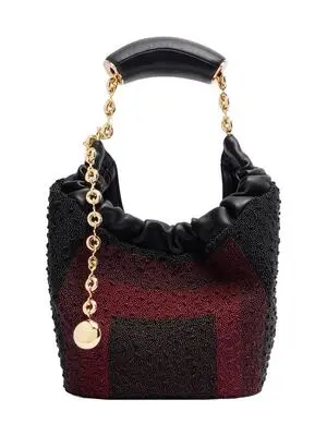 Loewe Squeeze Mini Beaded Leather Tote Bag - Black
