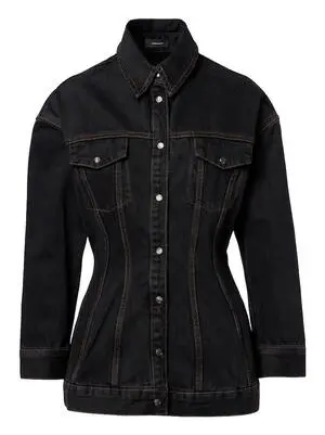 Wardrobe.NYC Contour Denim Jacket - Black