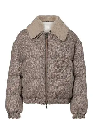 Brunello Cucinelli Wool-blend Down Jacket - Grey