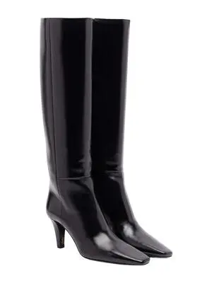 Saint Laurent Jill 75 Leather Knee-high Boots - Black