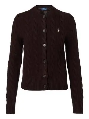 Polo Ralph Lauren Cable-knit Wool And Cashmere Cardigan - Brown