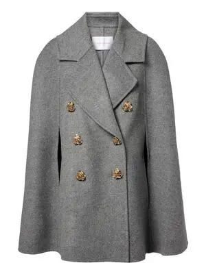 Carolina Herrera Double-breasted Virgin Wool Cape - Grey