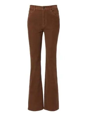 NILI LOTAN Joan High-rise Cotton-blend Corduroy Flared Pants - Brown