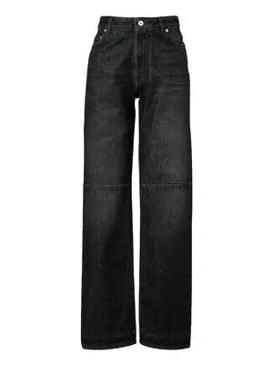 Jean Paul Gaultier Cutout Mid-rise Wide-leg Jeans - Black