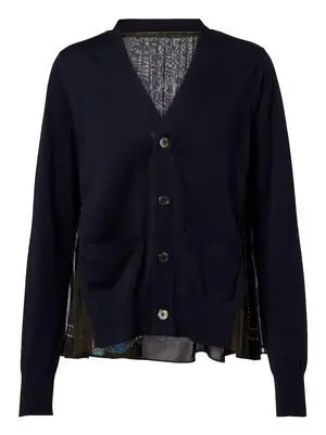 Sacai Paneled Cardigan - Blue