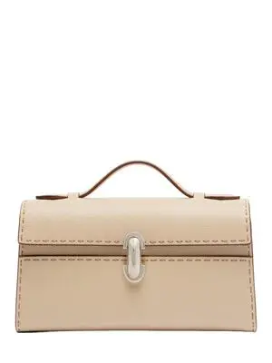 Savette Symmetry Leather Tote Bag - Beige
