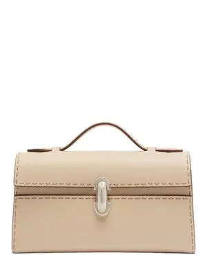 Savette Symmetry Leather Tote Bag - Beige