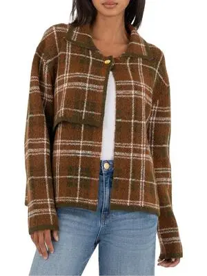 KUT FROM THE KLOTH Gemma Plaid Sweater Jacket