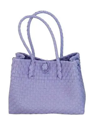 Pink Haley Recycled Plastic Woven Tote - Purple