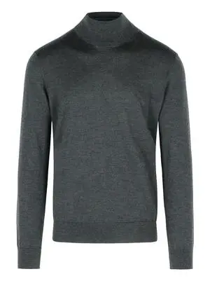 Zegna Cashmere And Silk Turtleneck Sweater - Grey