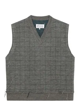 MAISON MARGIELA Checked Wool Gilet - Green