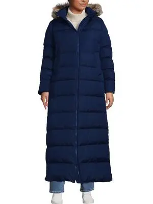 LANDS' END Down Maxi Coat - Deep Sea Navy