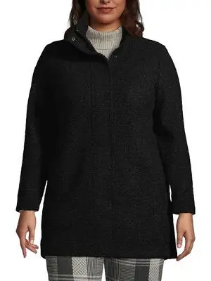 LANDS' END Boucle Fleece Coat - Black