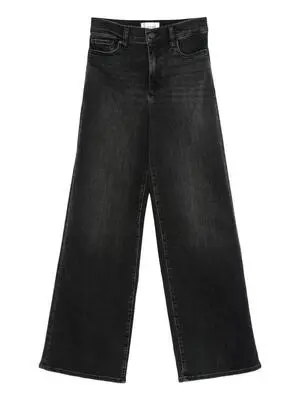 FRAME Stretch-cotton Wide Leg Jeans - Black