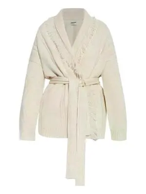 Zadig&Voltaire Fringed Belted Cardigan - Neutrals
