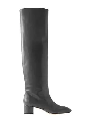 AeydĒ Willa Leather Over-the-knee Boots - Gray