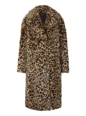 NILI LOTAN Ingrid Leopard-print Shearling Coat - Animal Print