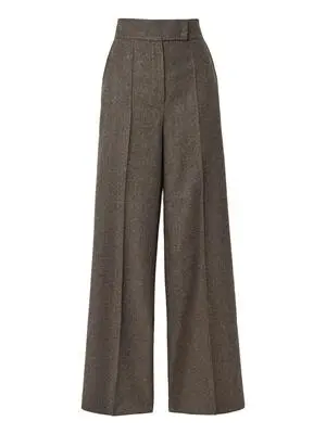 Max Mara Wool Wide-leg Trousers - Brown