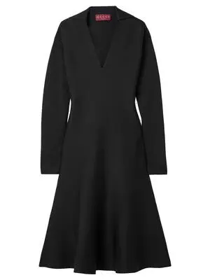 Gucci Wool-blend Midi Shirt Dress - Black