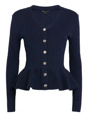 Maje Peplum Cardigan - Blue