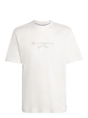 Eleventy Cotton Embroidered T-shirt - White