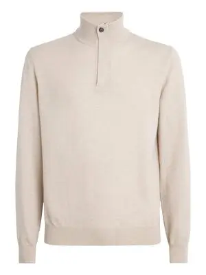 Corneliani Cashmere High-neck Pullover - Beige