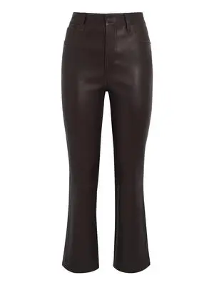 FRAME The Leather Reboot Crop Trousers - Black