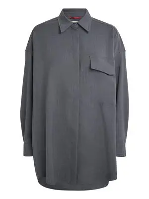 MAX & CO. Wool-Blend Button-Down Shirt
