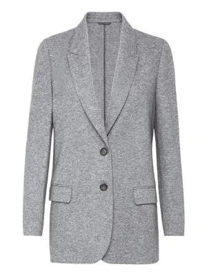 Brunello Cucinelli Cashmere Jersey Blazer - Grey