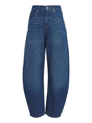 Maje Barrel-leg Cropped Jeans - Blue