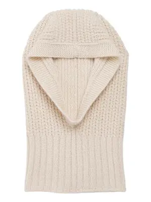Johnstons Of Elgin Cashmere Waffle-stitch Hood - Beige