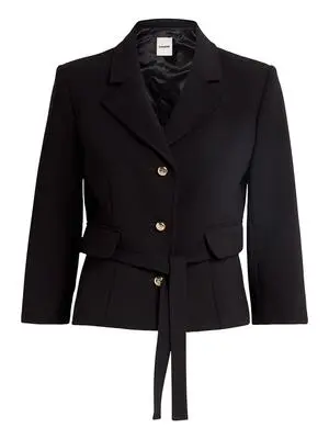 SANDRO Cropped Belted Blazer