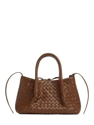 Bottega Veneta Small Leather Pinacoteca Top-handle Bag - Grey