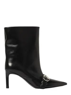 Coperni Leather Buckled Ankle Boots - Black