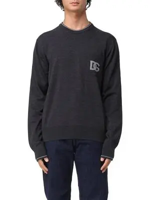 Dolce & Gabbana Crew Neck Sweater With Pocket Detail - Grey