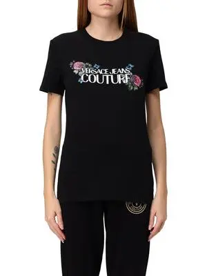 Versace Versace Jeans Couture T-Shirt With Floral Embellishment Black
