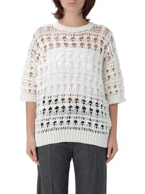 Brunello Cucinelli Crochet Knit Sweater - Beige