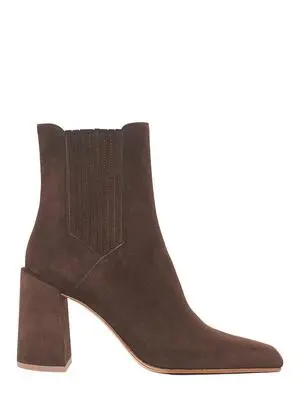 Gabriela Hearst Luke High Heel Ankle Boot Suede - Chocolate