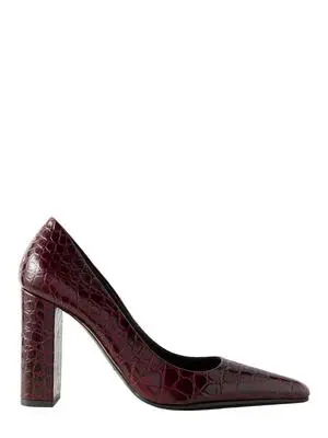Alaïa 90 Croc-effect Leather Pumps - Animal Print
