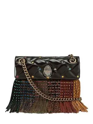 Kurt Geiger Mini Kensington Fringed Leather Shoulder Bag - Brown/oth